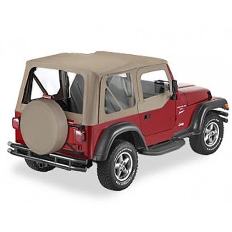 Bache soft-top de rechange, sans support, avec fenetres amovibles pour ...
